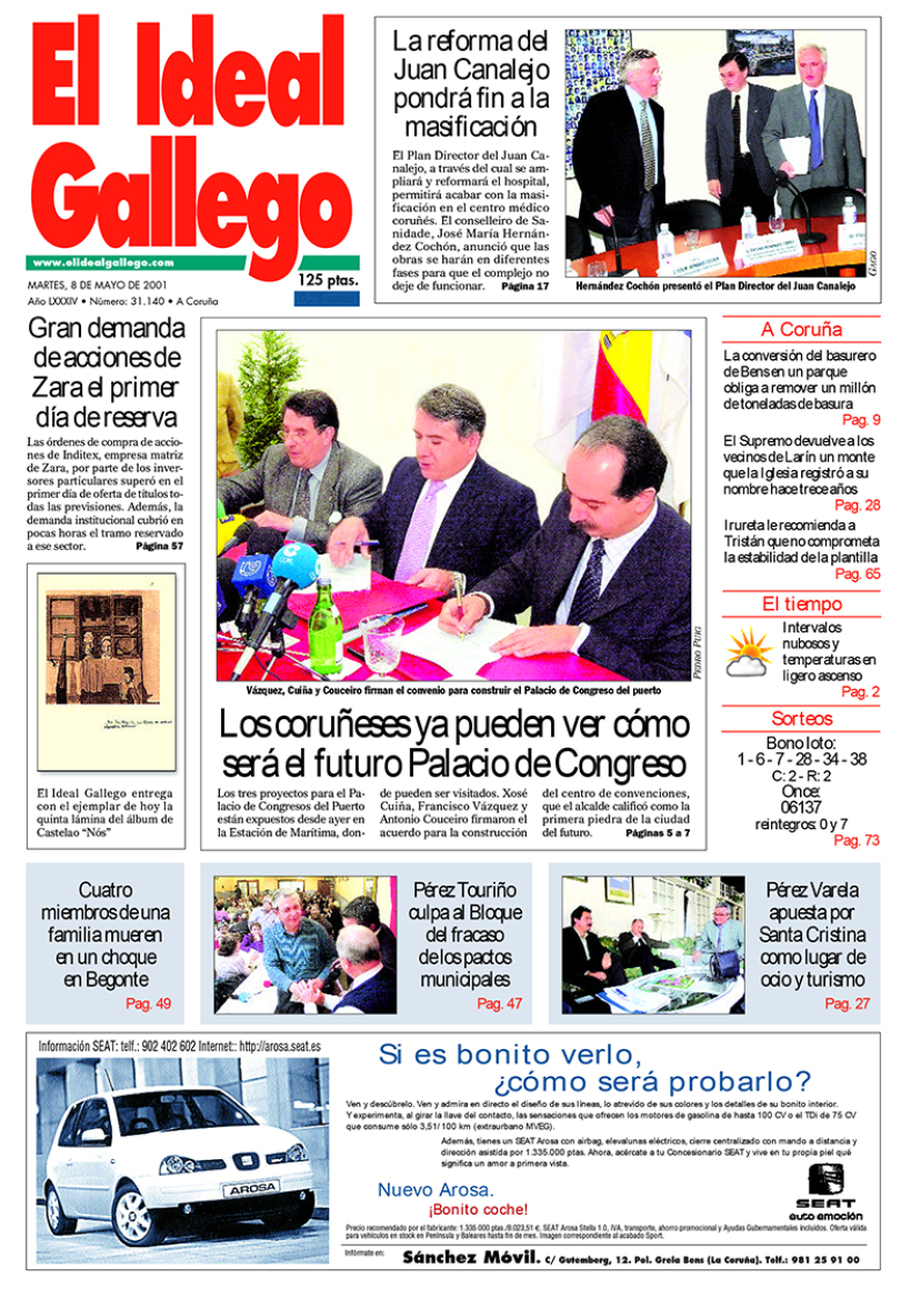 Hace 25 años | Vázquez, Cuiña y Couceiro firman el convenio del nuevo ...