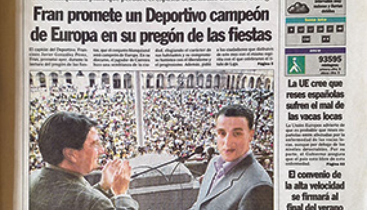 Hace 25 años | Fran promete un Dépor campeón de Europa en su pregón de ...