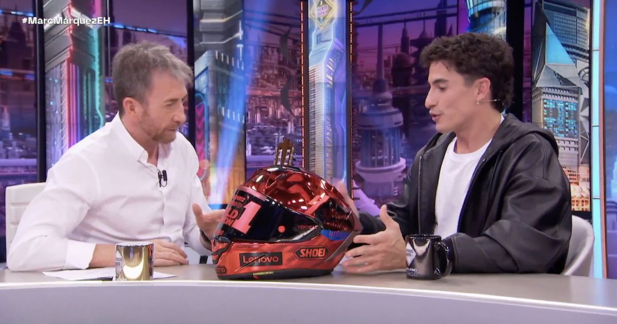 El casco de Marc Márquez que Pablo Motos quiere ‘robar’ a Ignacio Rivera